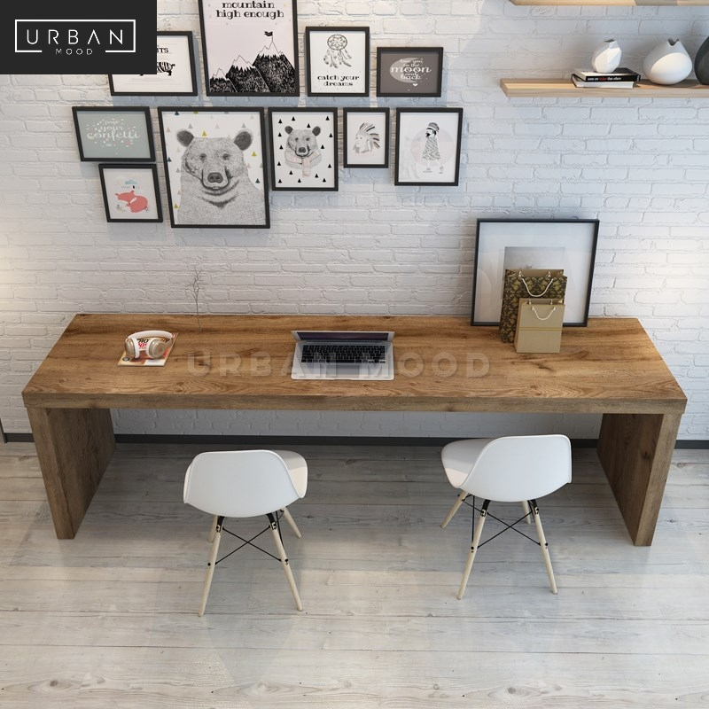 BERT Rustic Solid Wood Study Table – RoomyRoom.com - Contemporary Modern Furniture Store Singapore