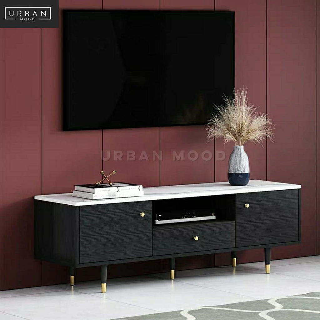 MERCIER Modern Marble TV Console – RoomyRoom.com - Contemporary Modern ...